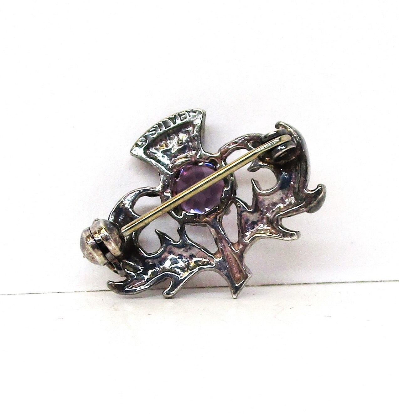 Art Deco Silversmith Signed Scottish Thistle Pin Sterling Silver Large ...