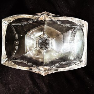 Antique Prescut Glass EAPG Hexagonal Bowl Edwardian Era Mckee Glass ...