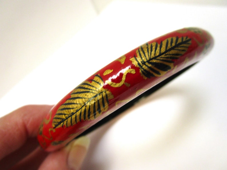 Hand Painted Tropical Theme Paper Mache' Bangle Bracelet Set Colorful ...