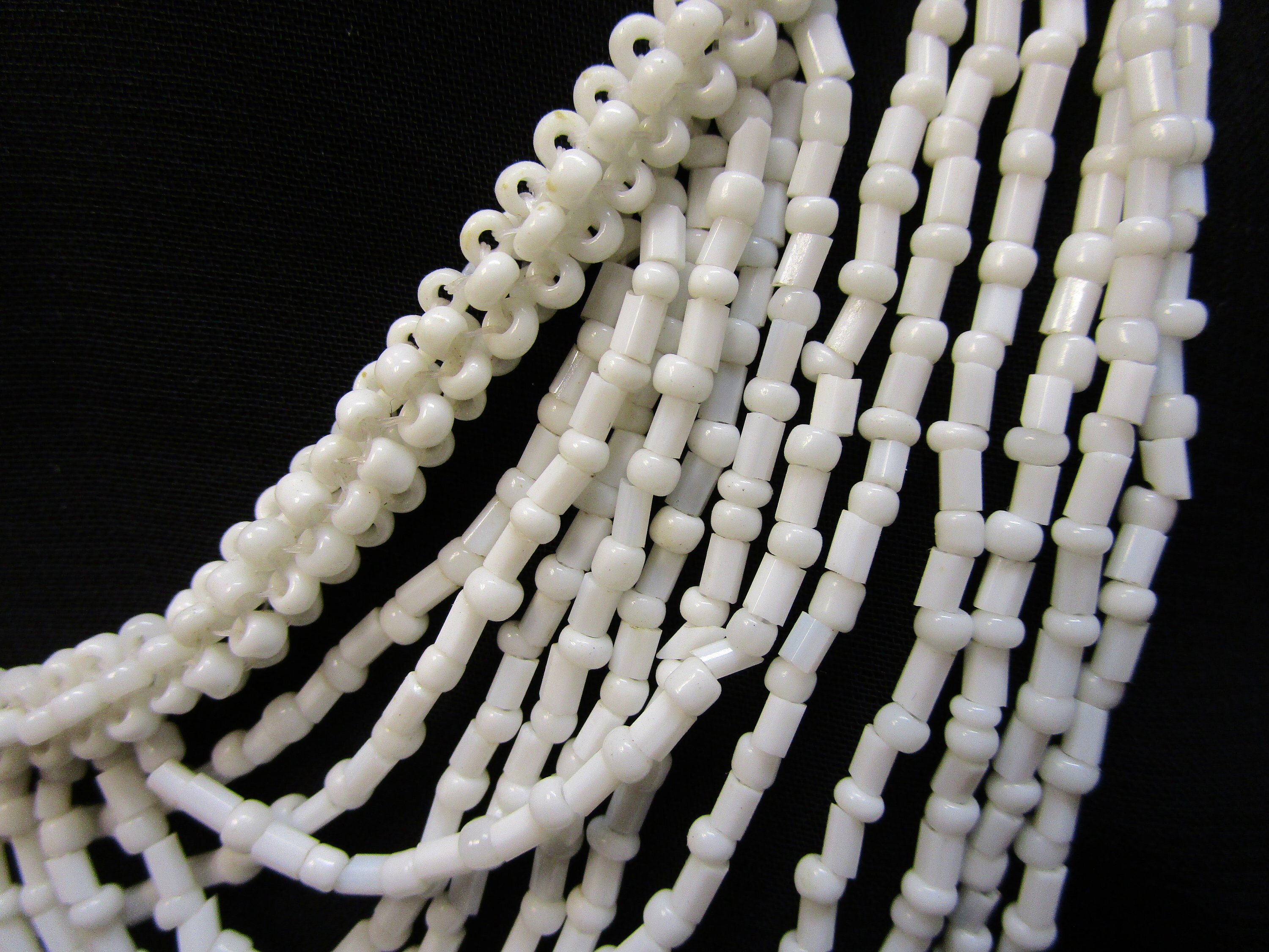 Multi Strand White Bead Swag Bridal Statement Necklace OOAK - Etsy