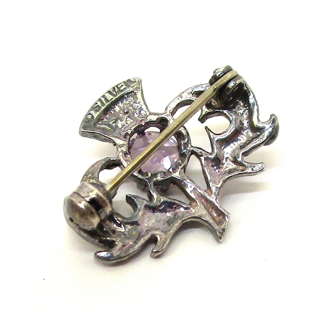 Art Deco Silversmith Signed Scottish Thistle Pin Sterling Silver Large ...