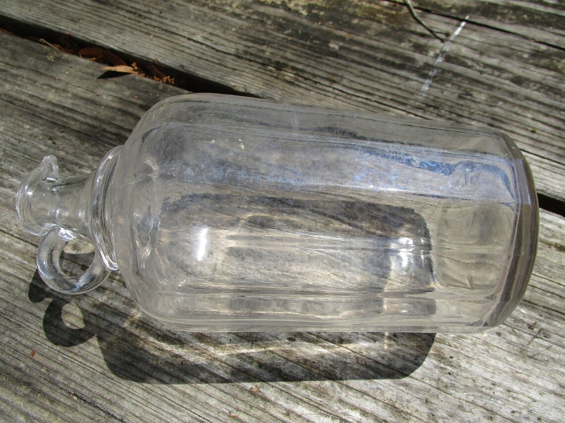 Antique Paneled Glass Jug Turner Bro's Glass Handled Jug - Etsy