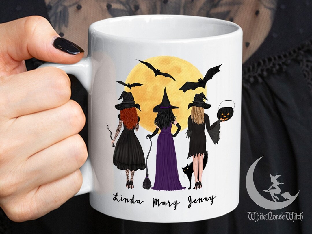 Personalized Halloween Witches Mug, Witch Best Friends Mug, Mug ...