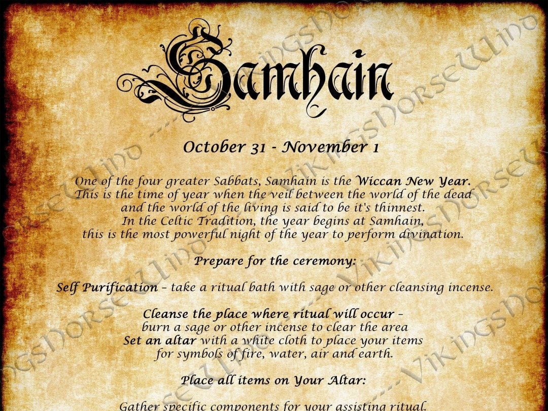 Samhain Ritual Book of Shadows Pages, Halloween Printable Grimoire ...