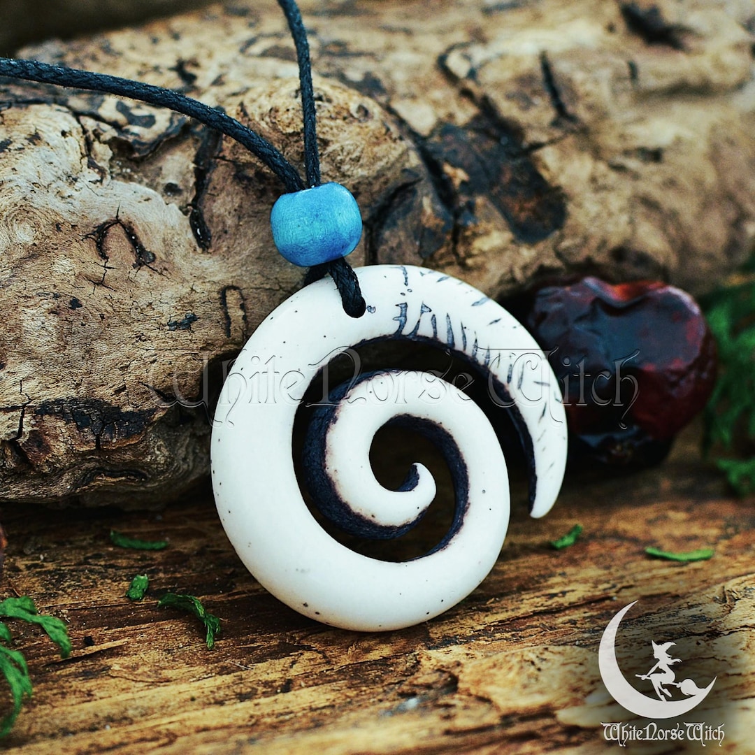 Maori Koru Spiral Necklace, Pagan Vortex Pendant, Tribal Mystical Good ...
