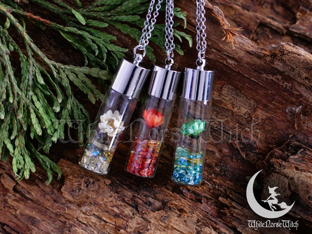 Dried Flower Terrarium Necklace | Fairy Glass Pendant | Botanical ...