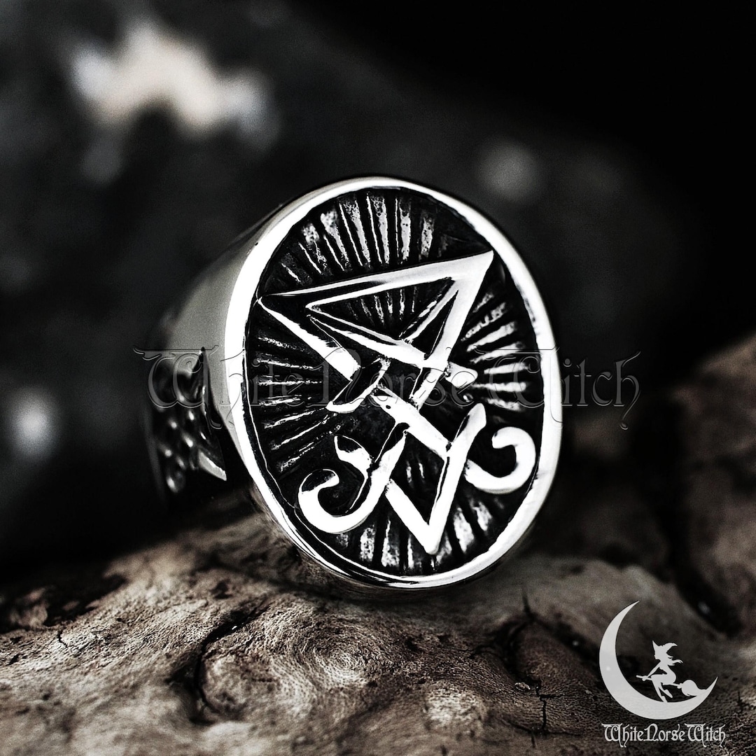 Sigil of Lucifer Ring, Gothic Stainless Steel Satanic Occult Jewelry - Etsy