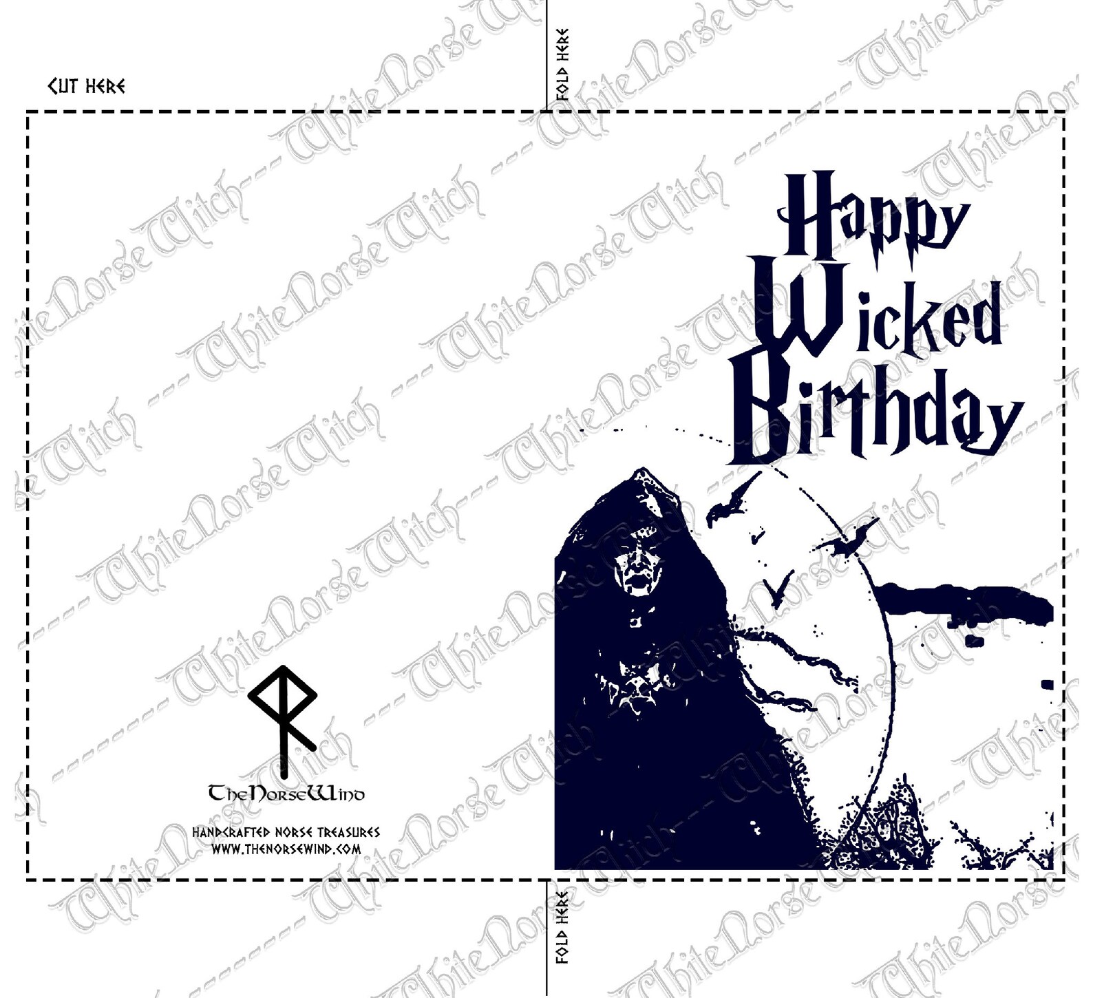 Happy Wicked Birthday Witch Greeting Card Wiccan Gift Dark | Etsy