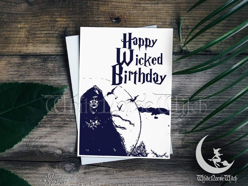 Happy Wicked Birthday Witch Greeting Card Wiccan Gift Dark | Etsy