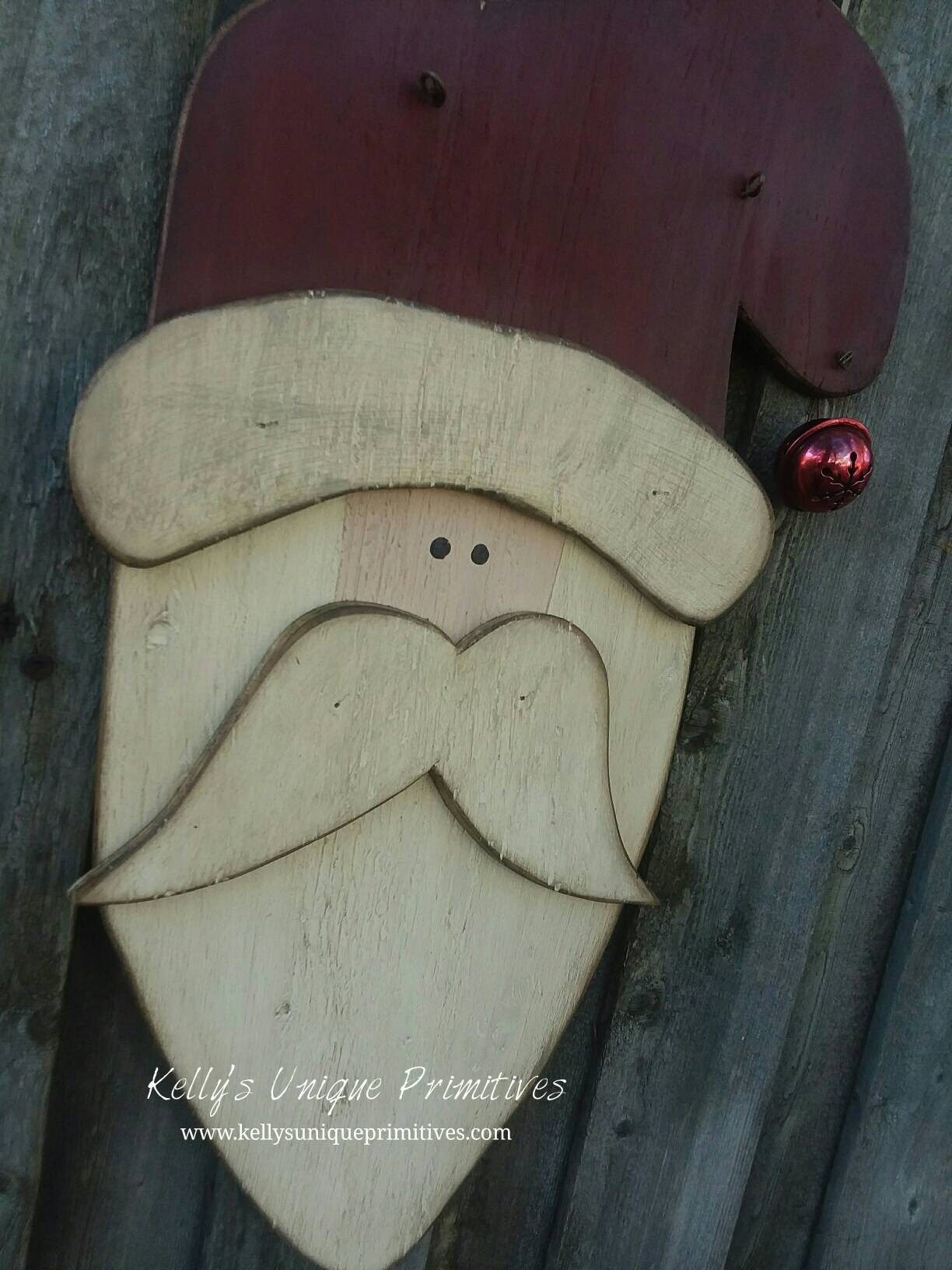 Primitive Santa Head Santa Door Hanger Christmas Decor Holiday Decor ...