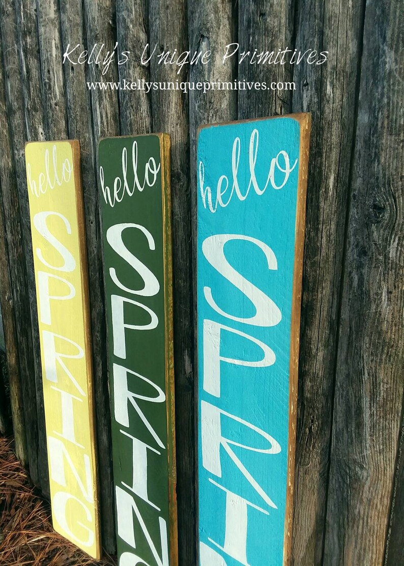 Hello Spring Vertical Sign Spring Decor Spring Signs Outdoor - Etsy