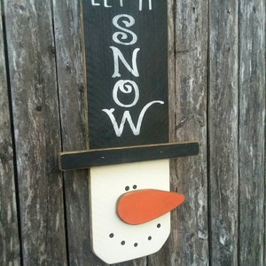Let It Snow Snowman Sign Christmas Decor Holiday Decor Snowmen Country ...