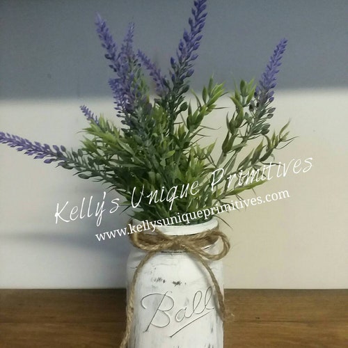 Mason Jar Cotton Floral Arrangements Centerpiece Mason Jar - Etsy