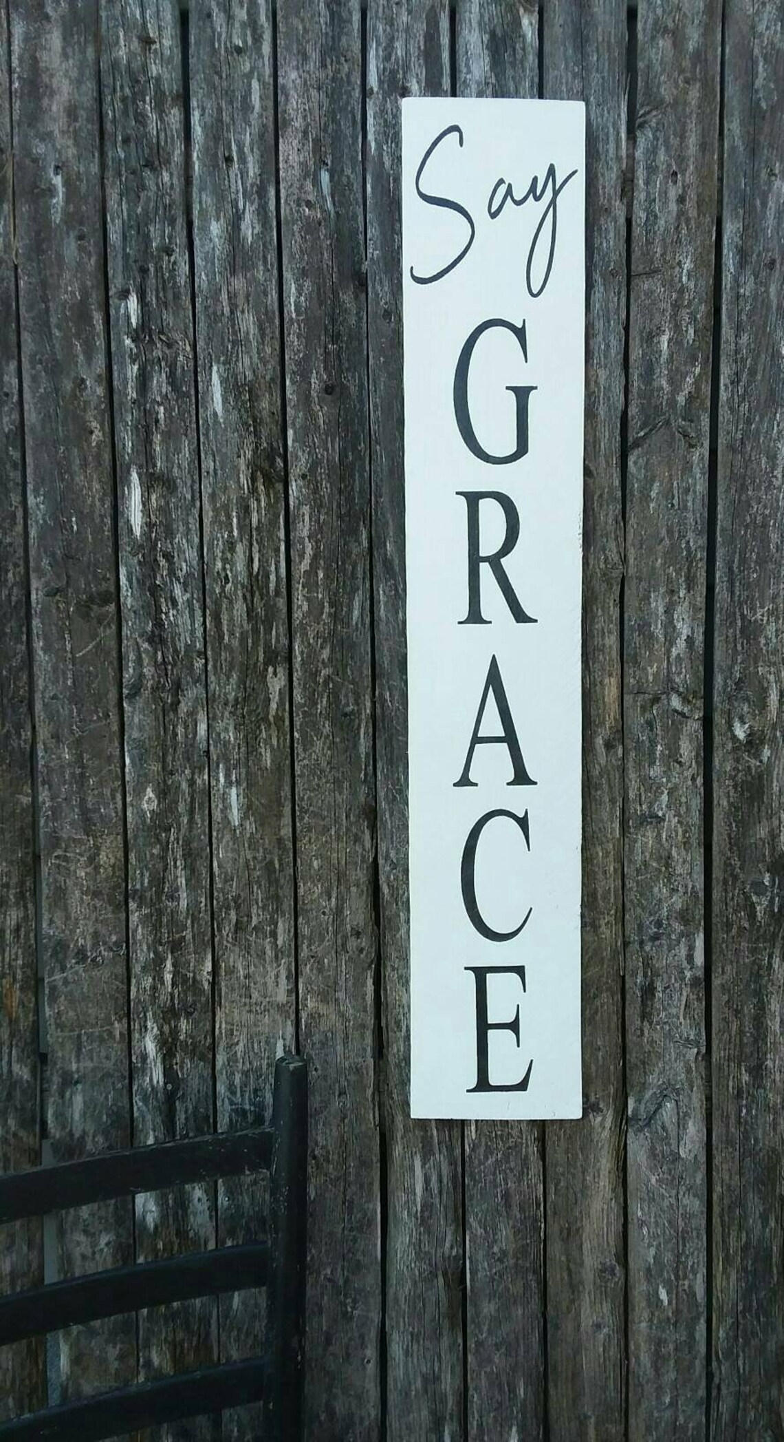 Vertical Say Grace Wooden Sign Grace Signs Farmhouse Signs | Etsy