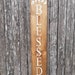 Vertical Blessed Sign Wooden Sign Laurel Wreath Gallery Wall Decor ...