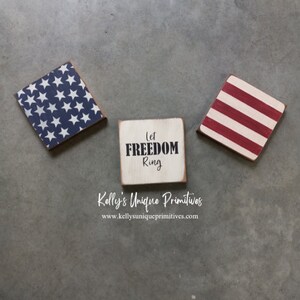 Let Freedom Ring Wooden Patriotic Block Signs - Etsy