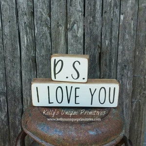 P.S. I Love You Block Set I Love Us Sign Valentines Day Decor - Etsy