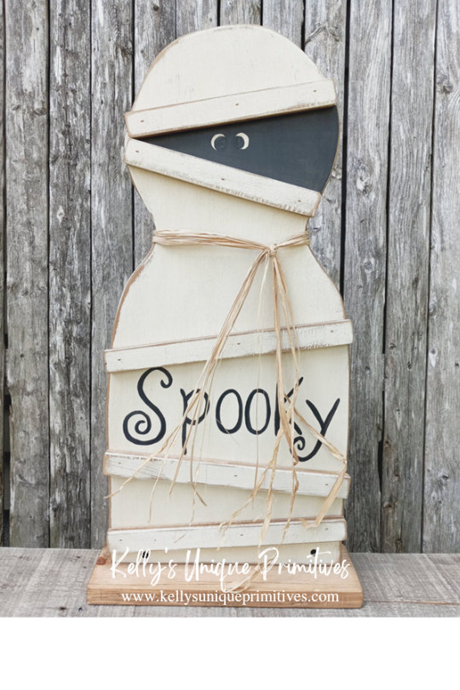 Wooden Primitive Mummy Standing Halloween Decor - Etsy