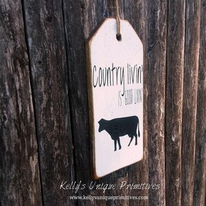 Country Livin' is Good Livin' Large Wooden Tag Farmhouse Tags - Etsy