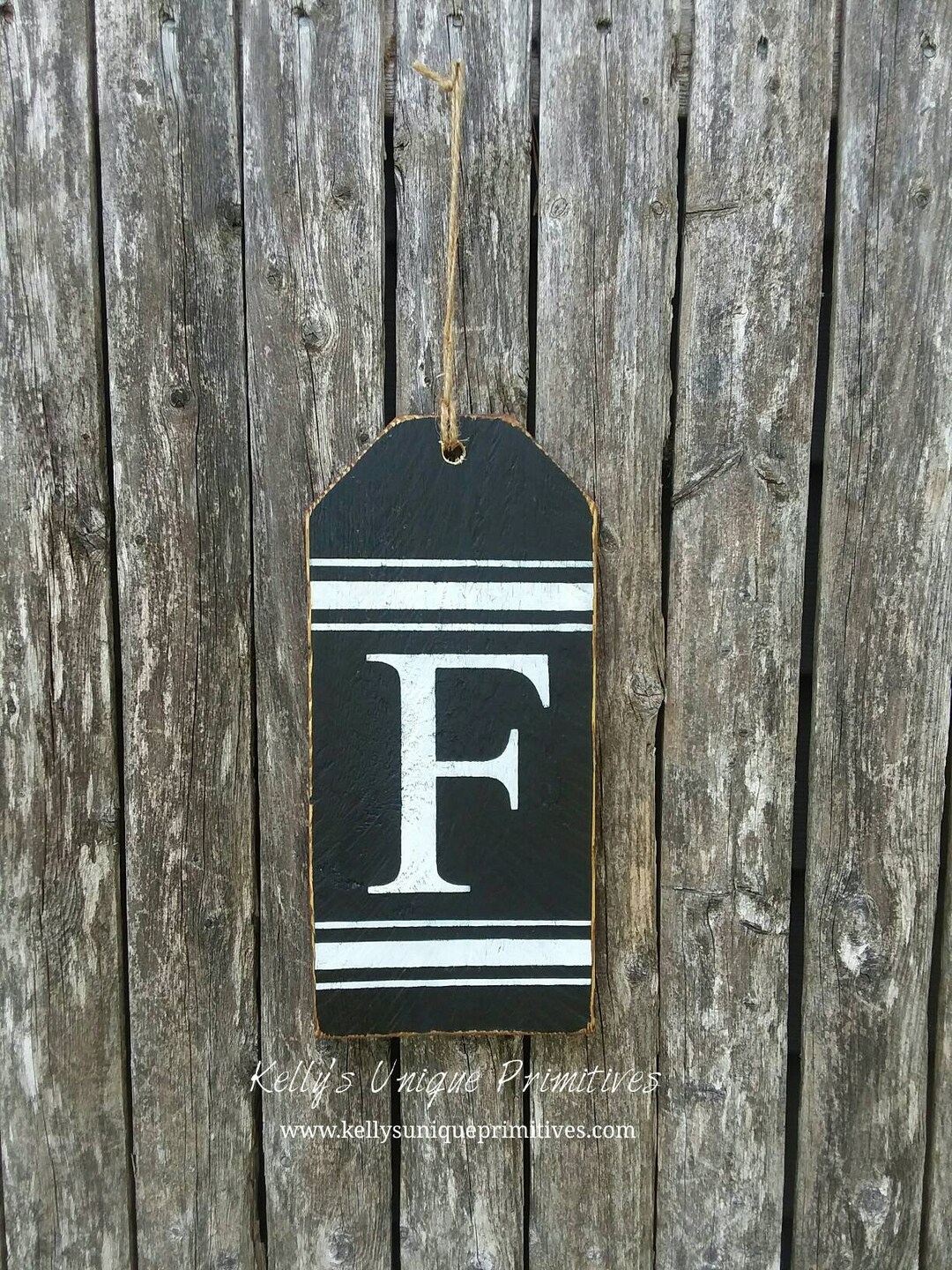 Personalized Last Name Initial Large Wooden Tag Farmhouse Tags - Etsy