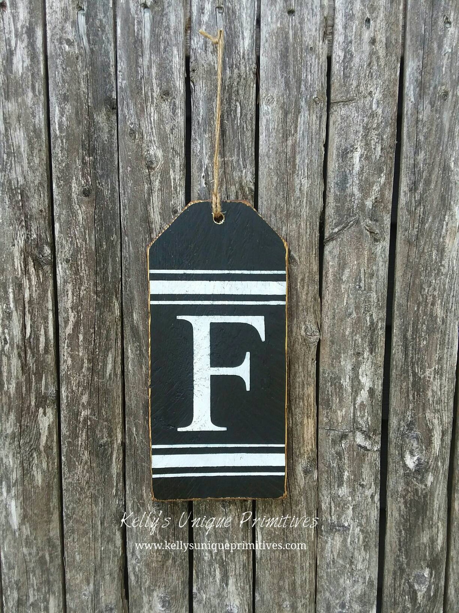 Personalized Last Name Initial Large Wooden Tag Farmhouse Tags - Etsy
