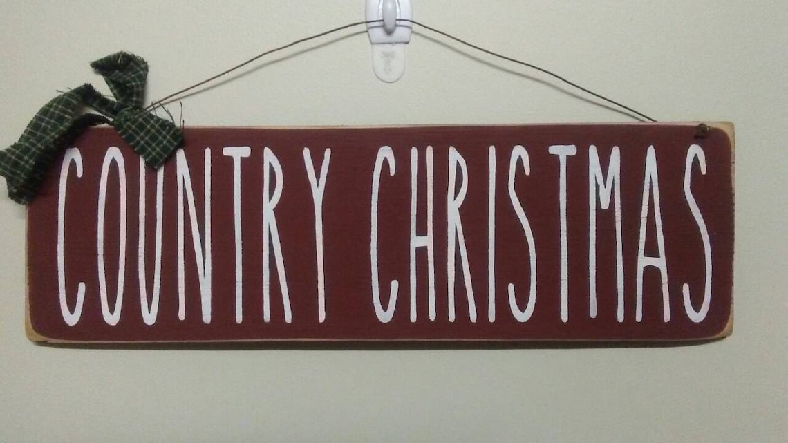 Country Christmas Sign Ornaments Christmas Decor Decorations Country ...