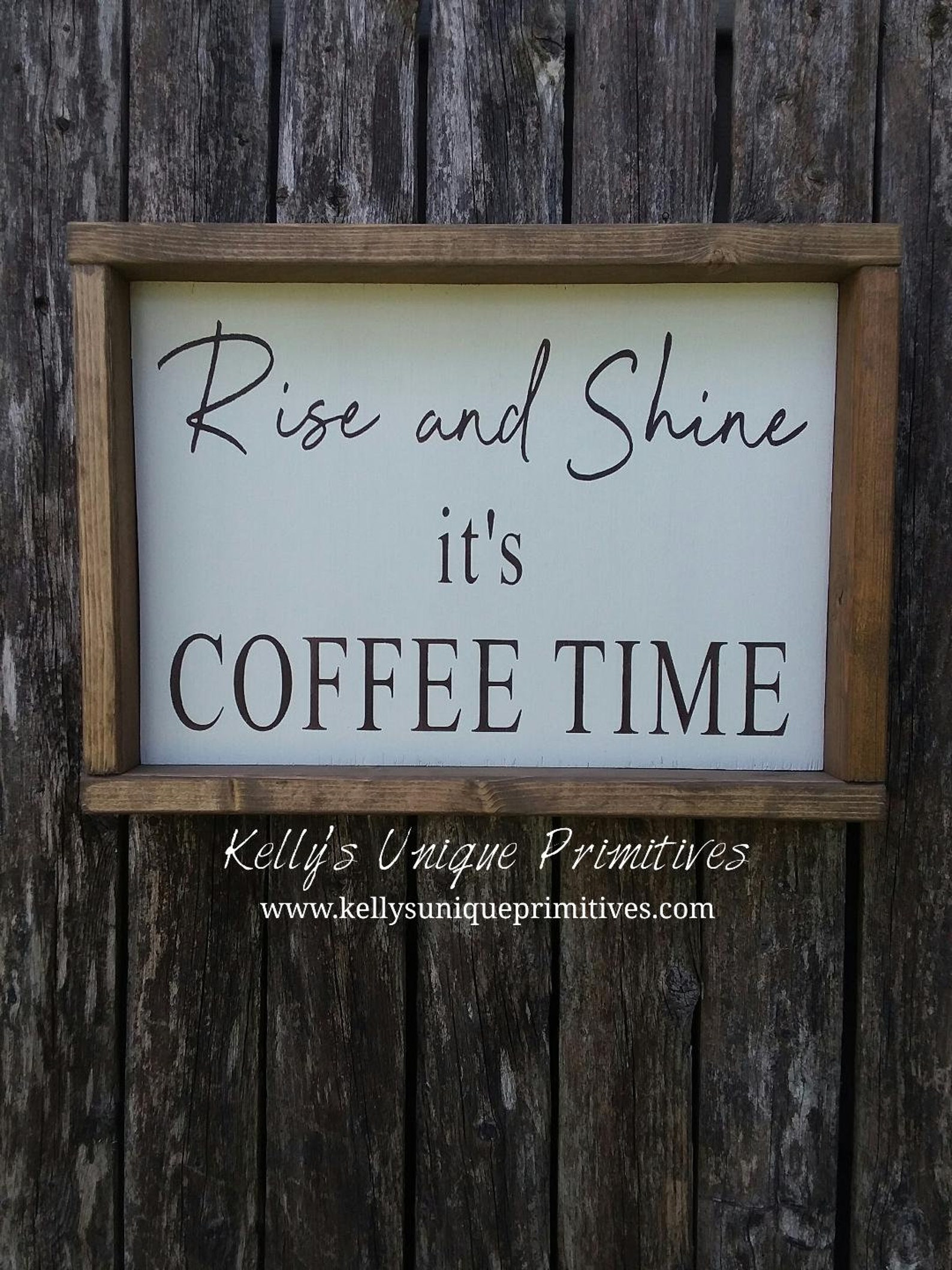 Rise and Shine It's Coffee Time Sign Coffee Signs Coffee Bar Decor ...