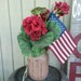 Primitive Americana Geranium Floral Arrangement Patriotic Decor ...