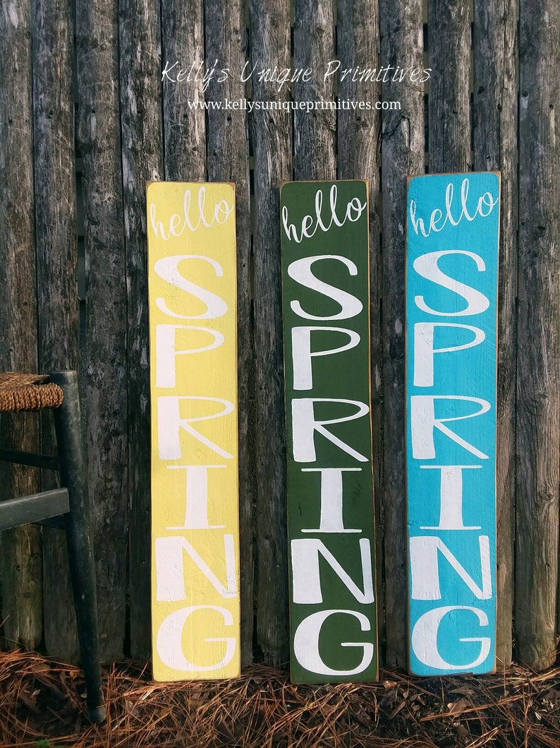 Hello Spring Vertical Sign Spring Decor Spring Signs Outdoor | Etsy