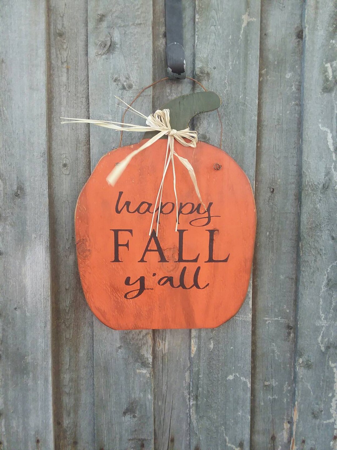 Happy Fall Y'all Pumpkin Door Hanger Primitive Pumpkin Fall Decor Door ...