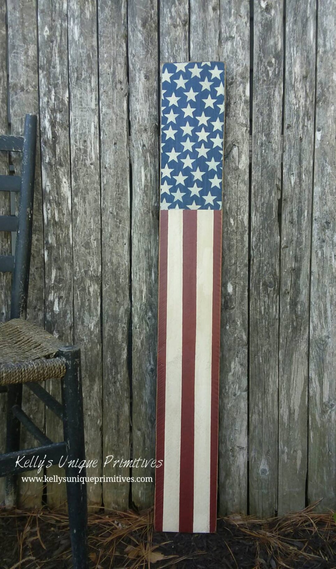 Vertical American Flag Sign Patriotic Decor Rustic Primitive - Etsy