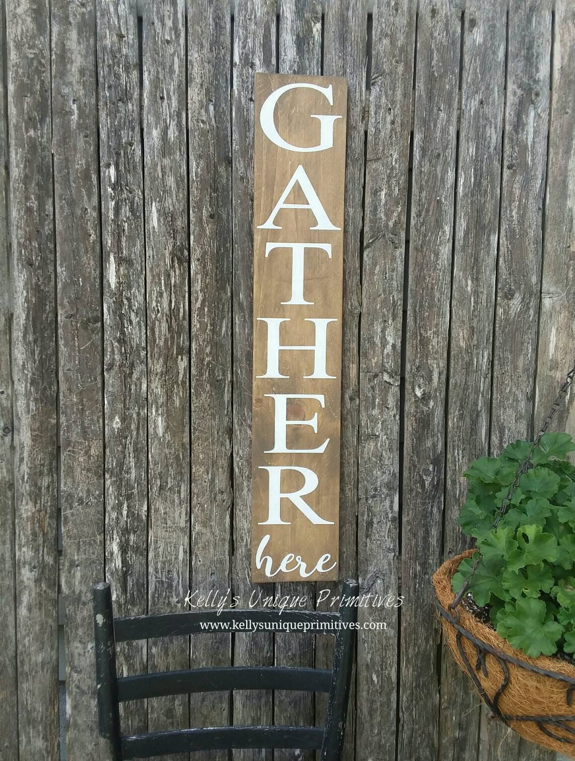 Gather Here Vertical Sign Gathered Decor Farmhouse Country - Etsy