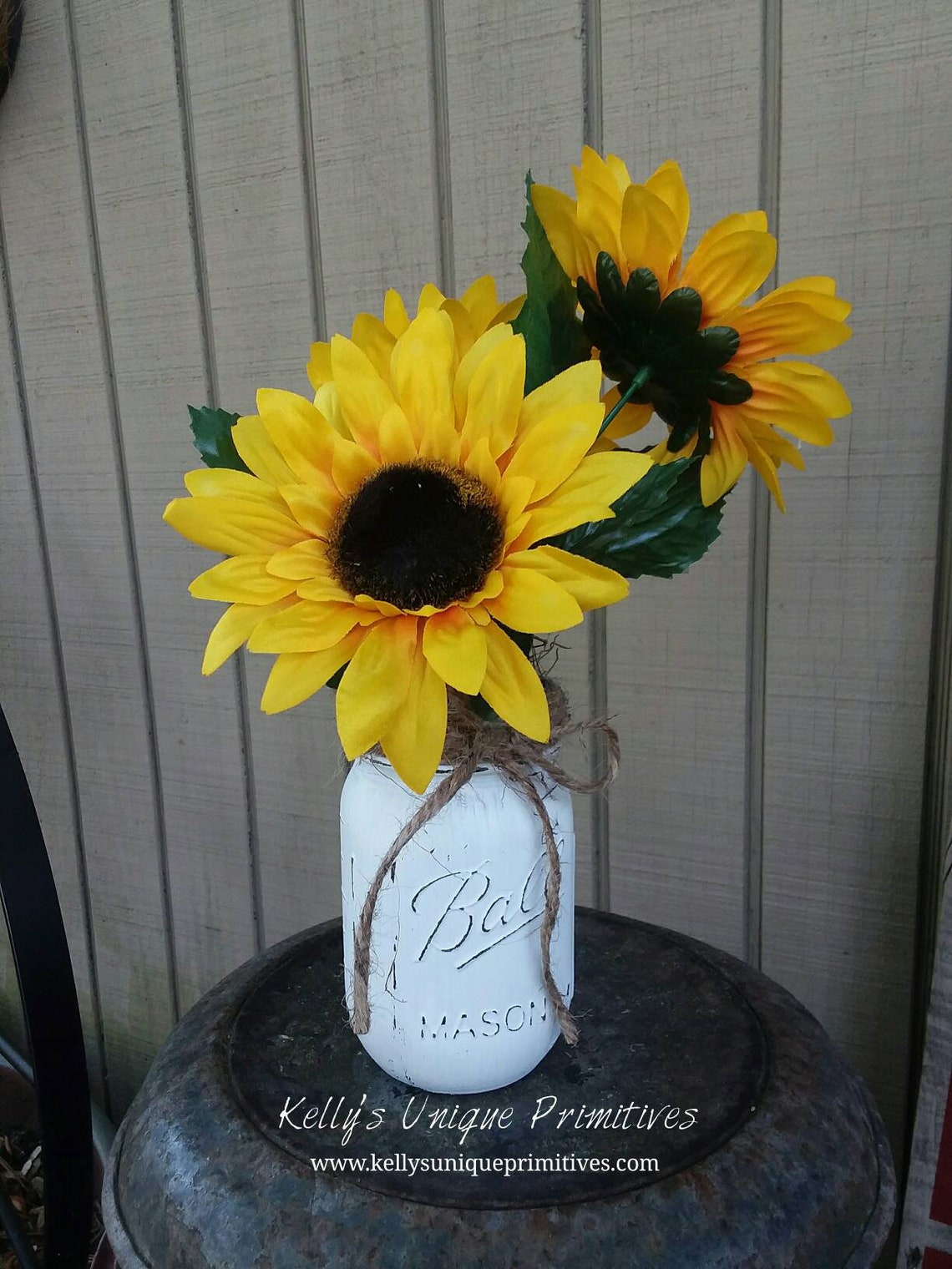 Sunflower Mason Jar Arrangement Sunflower Floral Arrangements Mason Jar ...