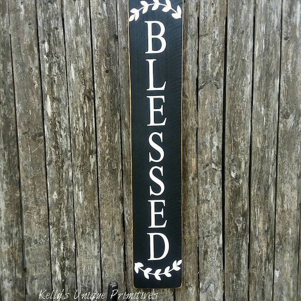 Vertical Blessed Sign - Etsy