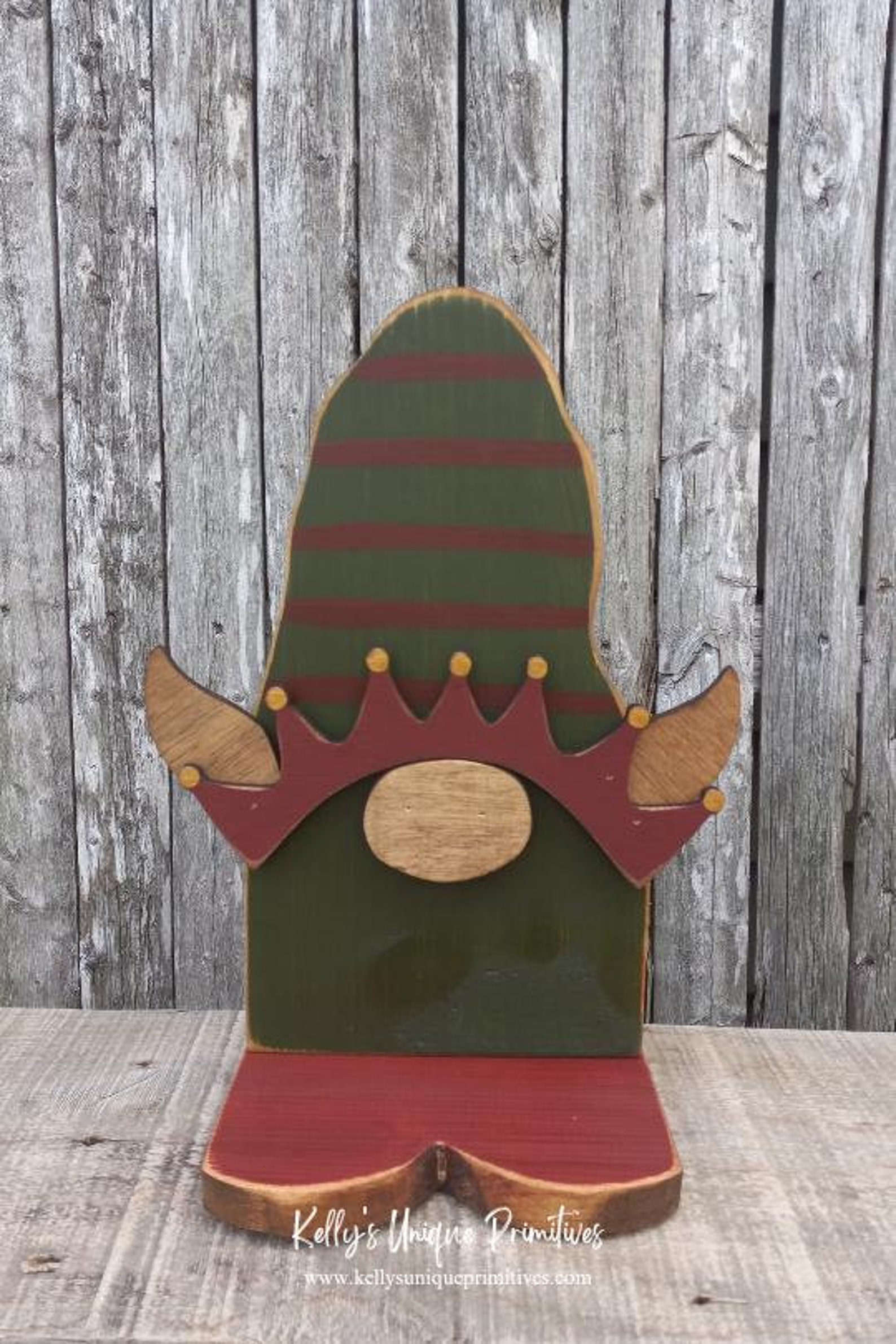 Gnomo elfo primitivo de madera para Navidad, decoración del hogar ...