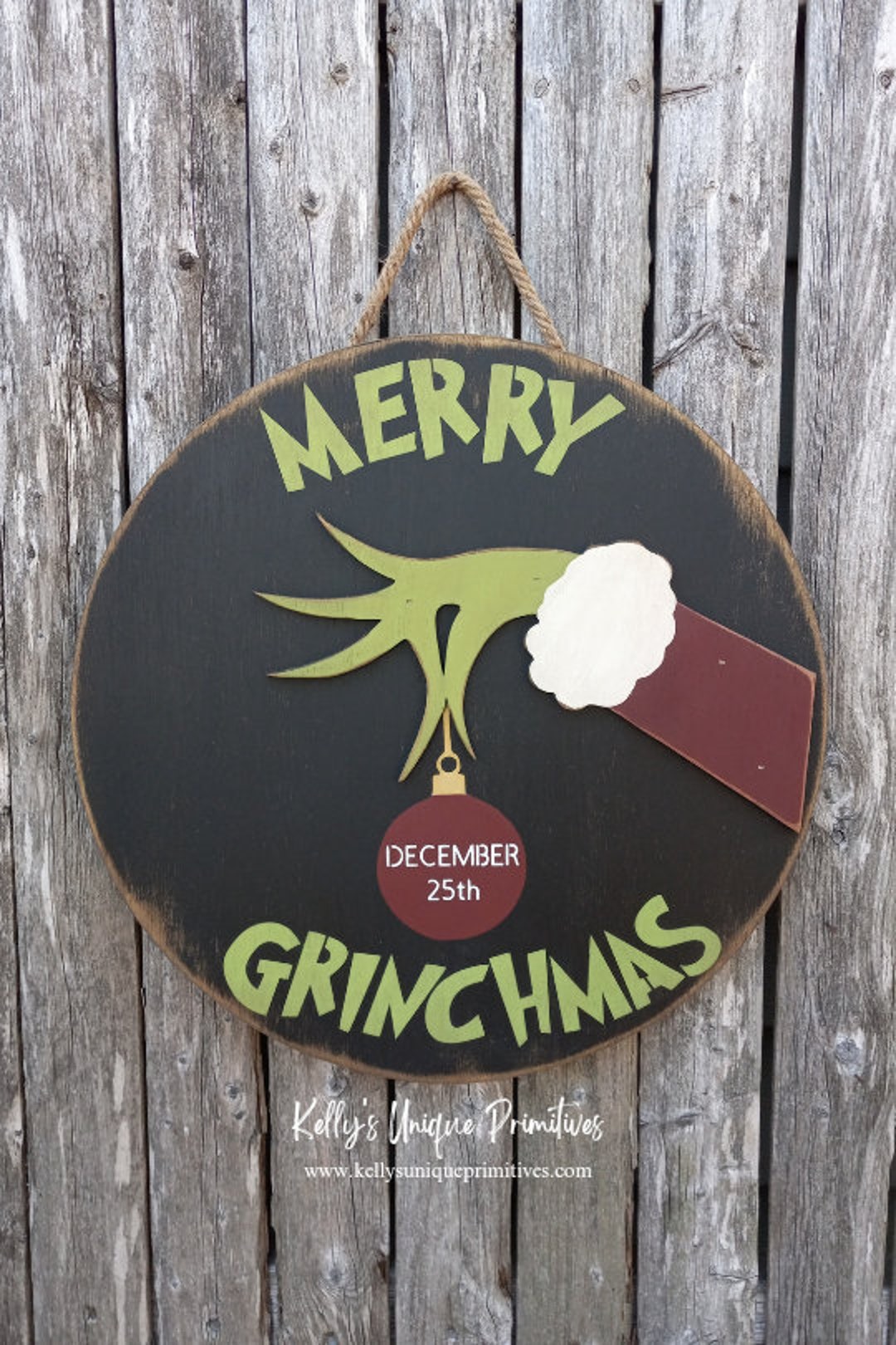 Merry Grinchmas Round Sign Door Hanger Christmas Decor - Etsy