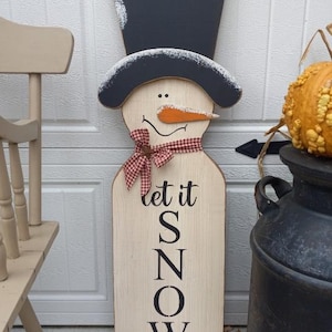 Wooden Snowman Porch Leaner Christmas Decor Winter Porch Decor - Etsy