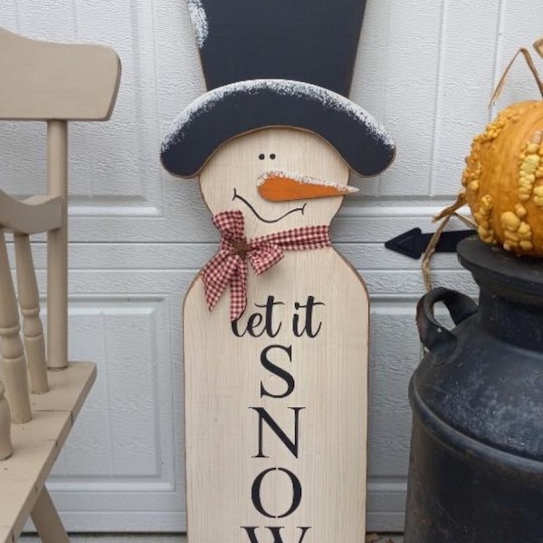 Wooden Snowman - Etsy