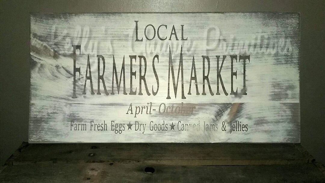 Local Farmers Market Farmhouse Sign Country Wooden Sign Wall Decor ...