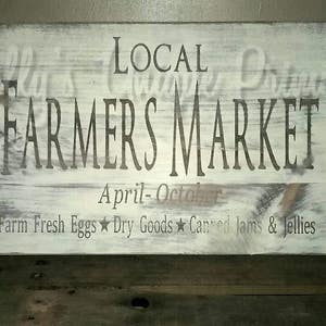 Local Farmers Market Farmhouse Sign Country Wooden Sign Wall Decor ...