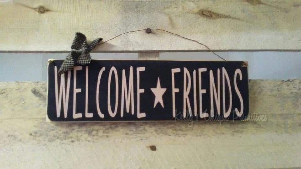 Welcome Friends Wooden Signs Home Decor Wall Decor Country - Etsy