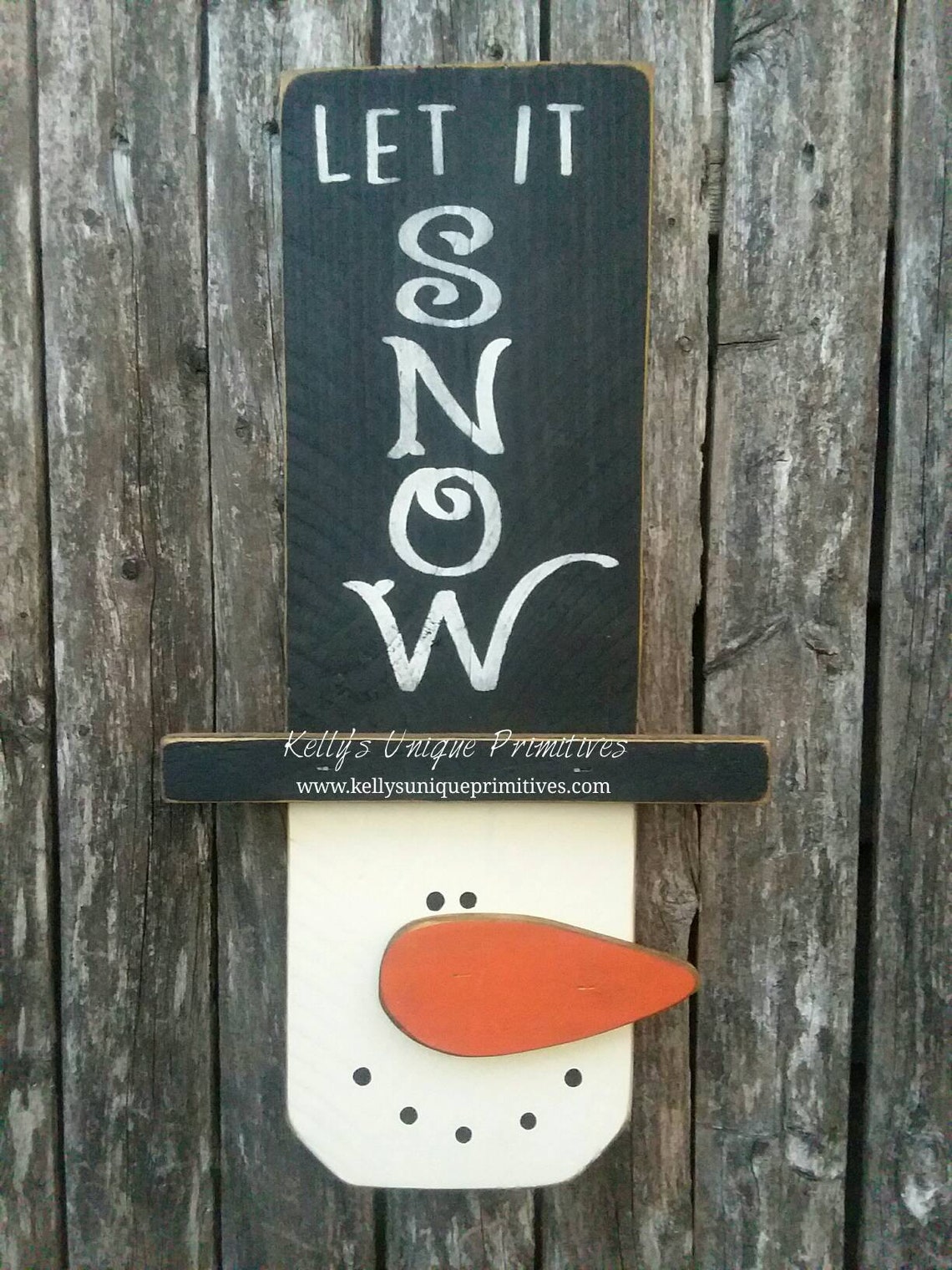 Let It Snow Snowman Sign Christmas Decor Holiday Decor Snowmen Country ...