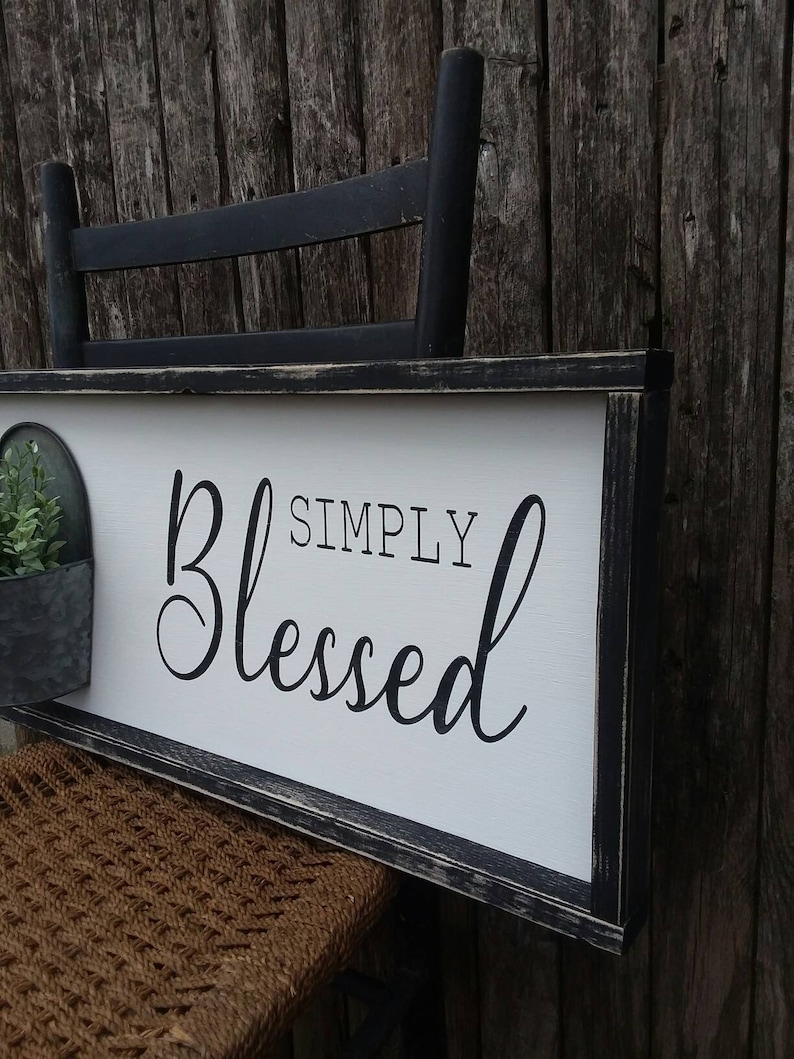 Simply Blessed Sign Framed Signs Farmhouse Decor Rustic Decor - Etsy
