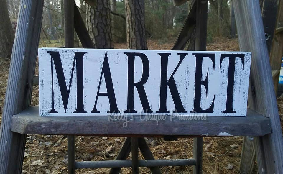 Market Wooden Sign Home Decor Kitchen Country Decor Primitive Decor ...