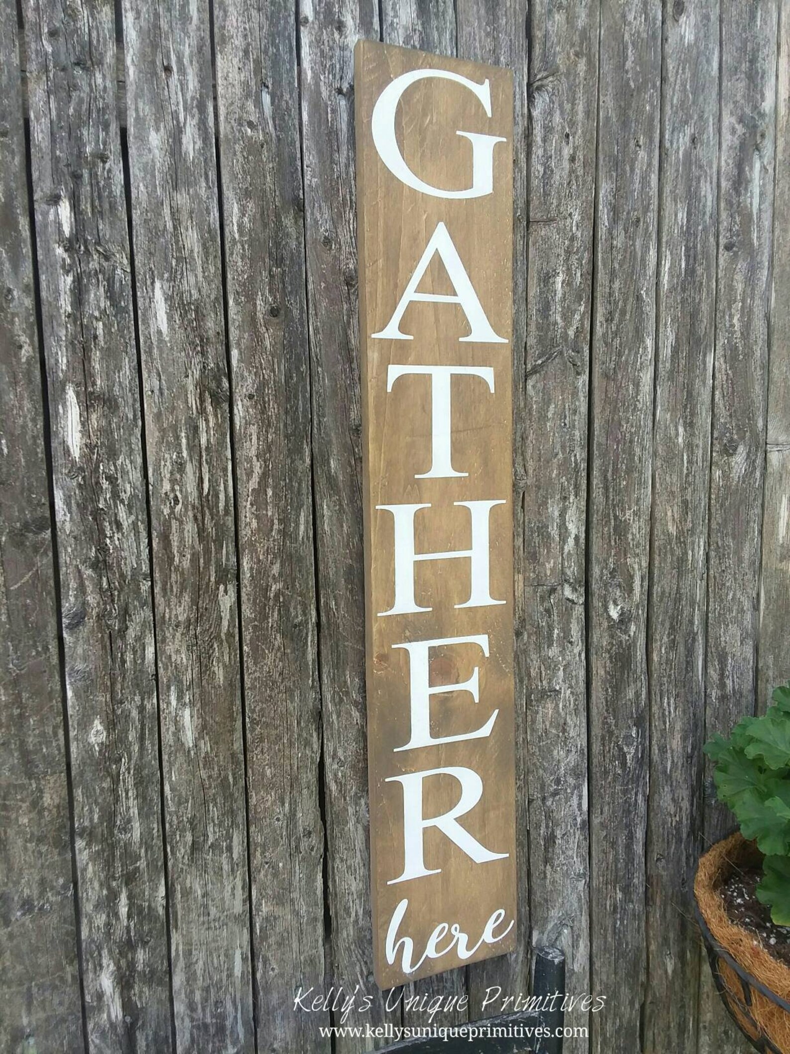 Gather Here Vertical Sign Gathered Decor Farmhouse Country - Etsy