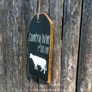 Country Livin' is Good Livin' Large Wooden Tag Farmhouse Tags - Etsy