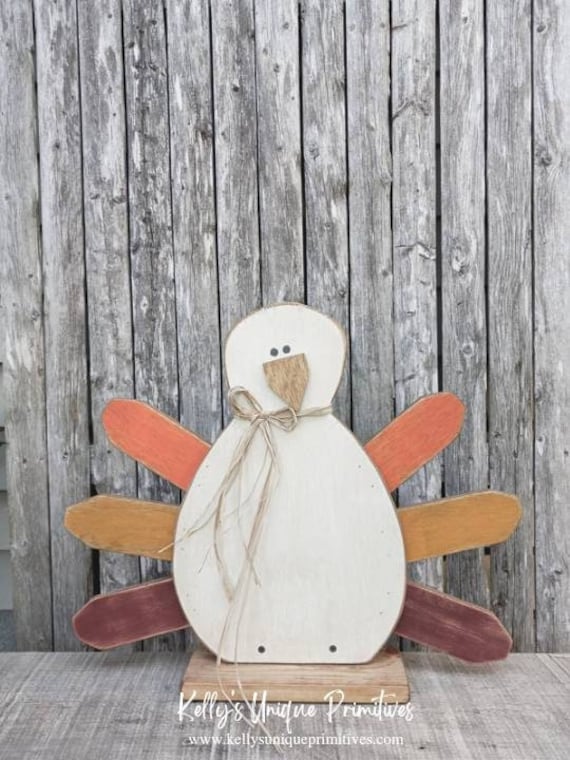 Primitive Wooden Turkey Fall Decor - Etsy