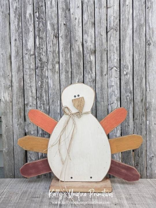 Primitive Wooden Turkey Fall Decor - Etsy