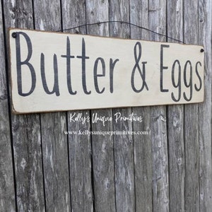 Butter & Eggs Farmhouse Kitchen Sign Wall Decor - Etsy