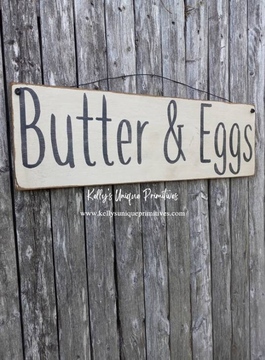 Butter & Eggs Farmhouse Kitchen Sign Wall Decor - Etsy